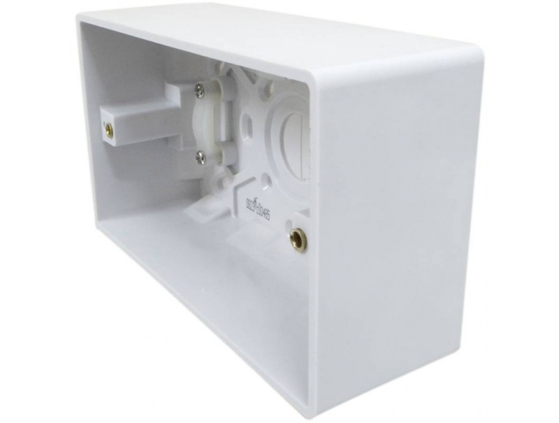 1 x 47mm Pattress Back Box 2 Gang Surface Mount