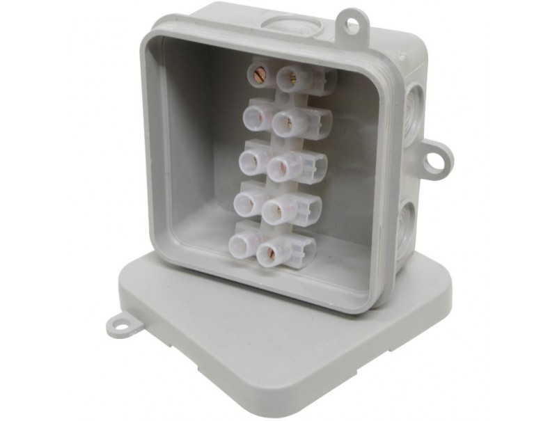 Buy JBC2 Junction box with Push0on Lid and 15A 5 Way Terminal Strip