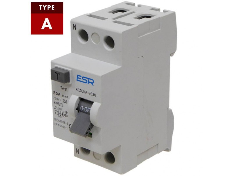 Buy 80A 30mA Type A Double Pole RCD RCCB Trip Switch