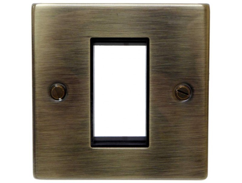Buy 1 Gang 1 Euro Module Plate Antique Brass Switch