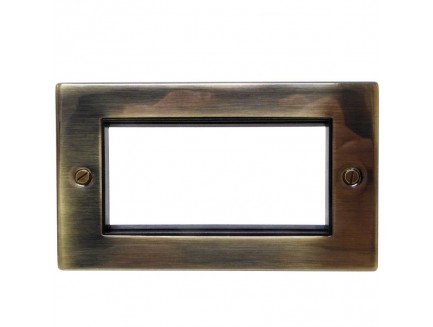 Buy 2 Gang 4 Euro Module Plate Antique Brass Switch
