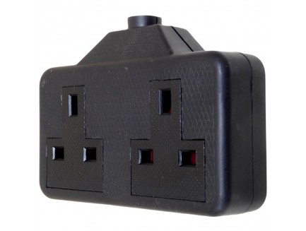 Buy Black 2 Gang Trailing Socket