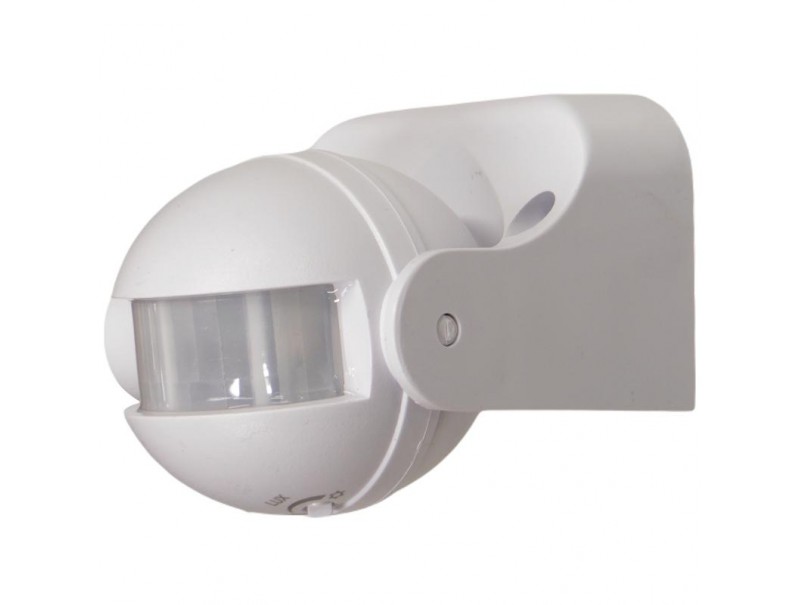 Outdoor PIR Motion Sensor – IP44 Rated, 180° Detection, White