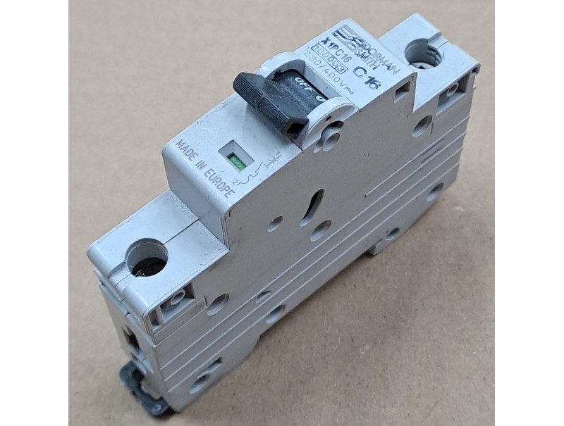 Dorman Smith X1PC16 16A MCB Circuit Breaker Single Pole, Type C, 10kA