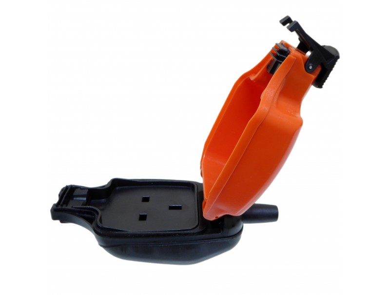 1 Gang Rewireable Outdoor Socket, IP54 Rated with Hinged Cover