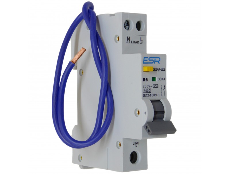 6A Mini RCBO – Type A, 6kA, 30mA, B Curve, DIN Rail Mount